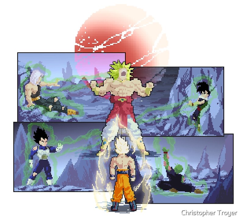 "Broly Pixel Art" by Christopher Troyer | Redbubble