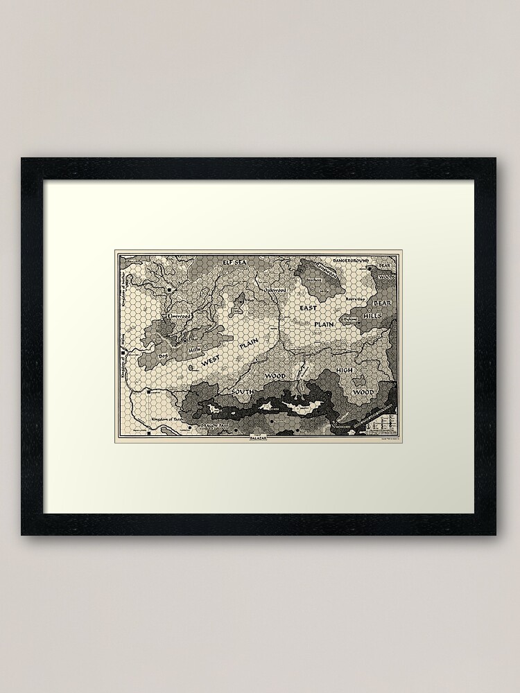 "Map of Balazar (Griffin Mountain)" Framed Art Print for Sale by ...