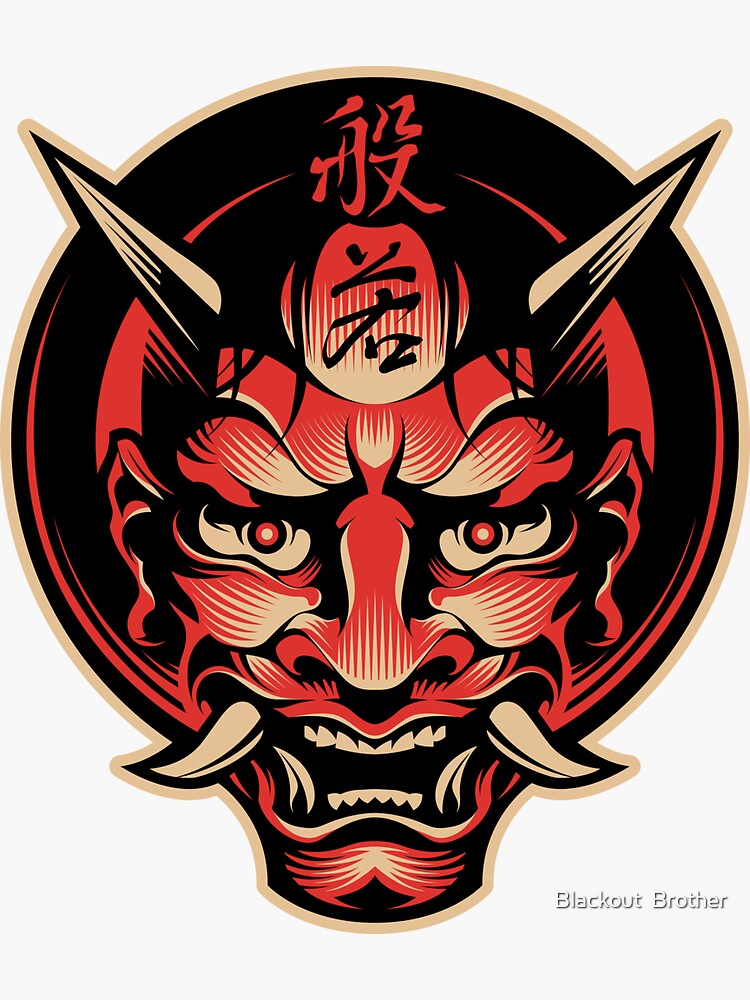 "Hannya Symbol Art" Sticker for Sale by BlackoutStore | Redbubble