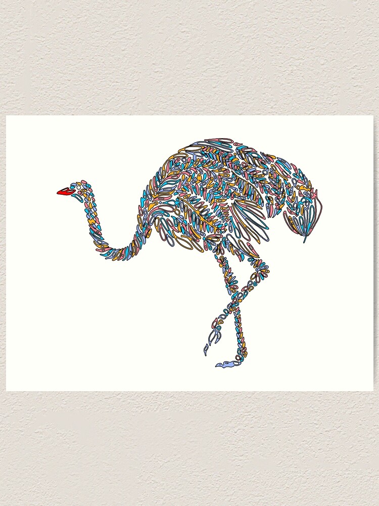 "Hand Drawn Australian Emu " Art Print by JEFFSTAN | Redbubble