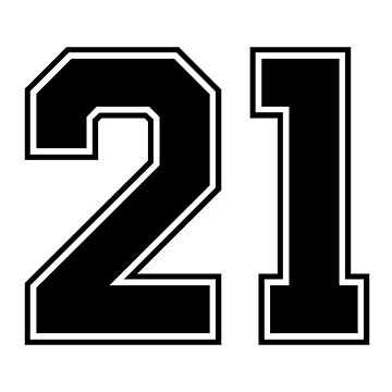 Pegatina for Sale con la obra «21 Número clásico de Jersey de deporte ...