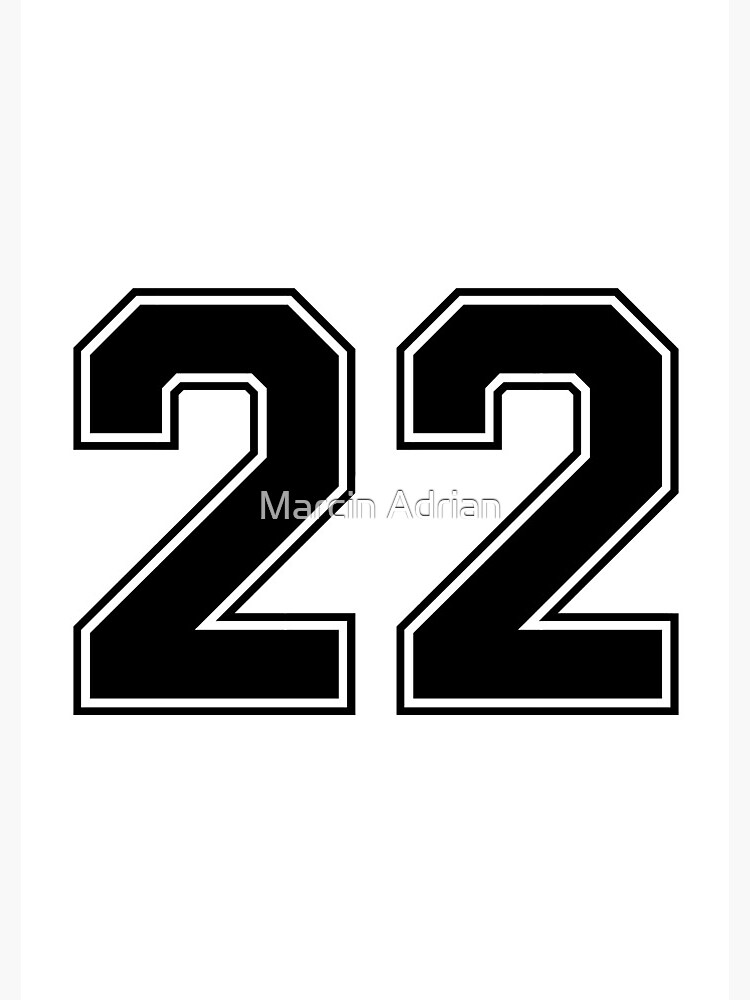 "22 American Football Classic Vintage Sport Jersey Number in black ...