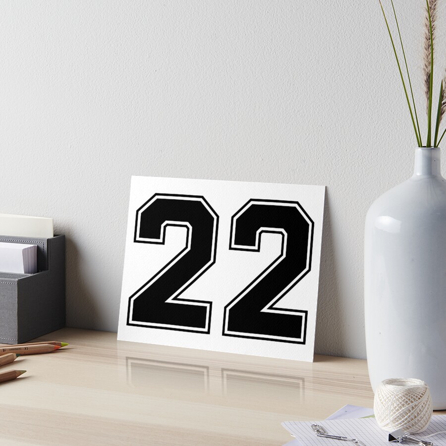 "22 American Football Classic Vintage Sport Jersey Number in black ...