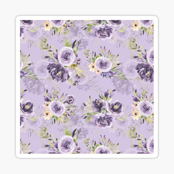 "Purple hand drawn roses and flowers" Sticker for Sale by UtArt | Redbubble