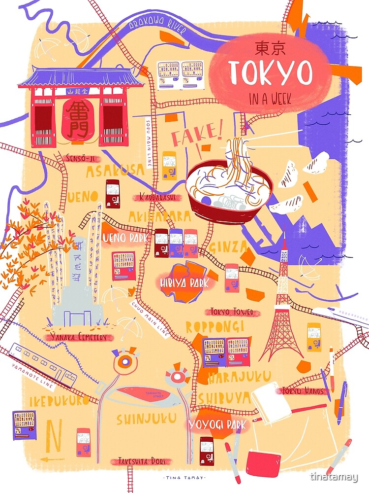 "Tokyo map" Poster for Sale by tinatamay | Redbubble