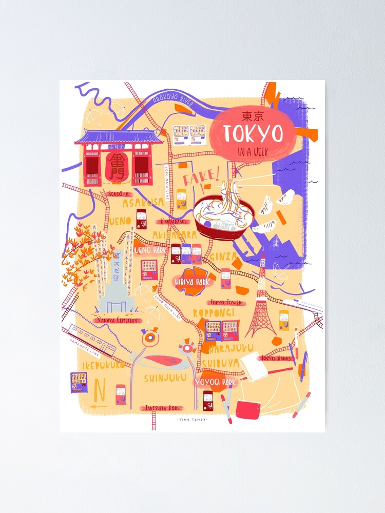 "Tokyo map" Poster for Sale by tinatamay | Redbubble