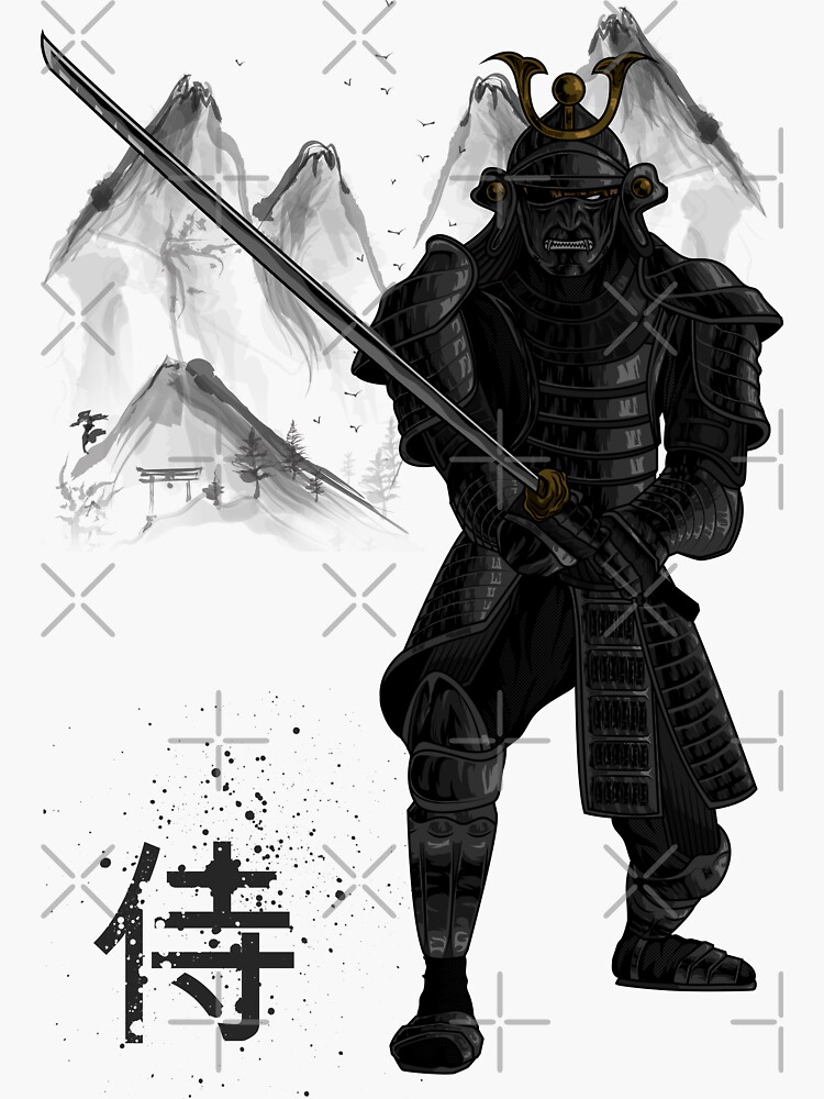 "HONOR SAMURAI - black version" Sticker for Sale by swiro | Redbubble