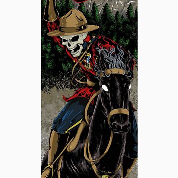 "Skeleton Mountie Riding demon horse" Sticker for Sale by ...