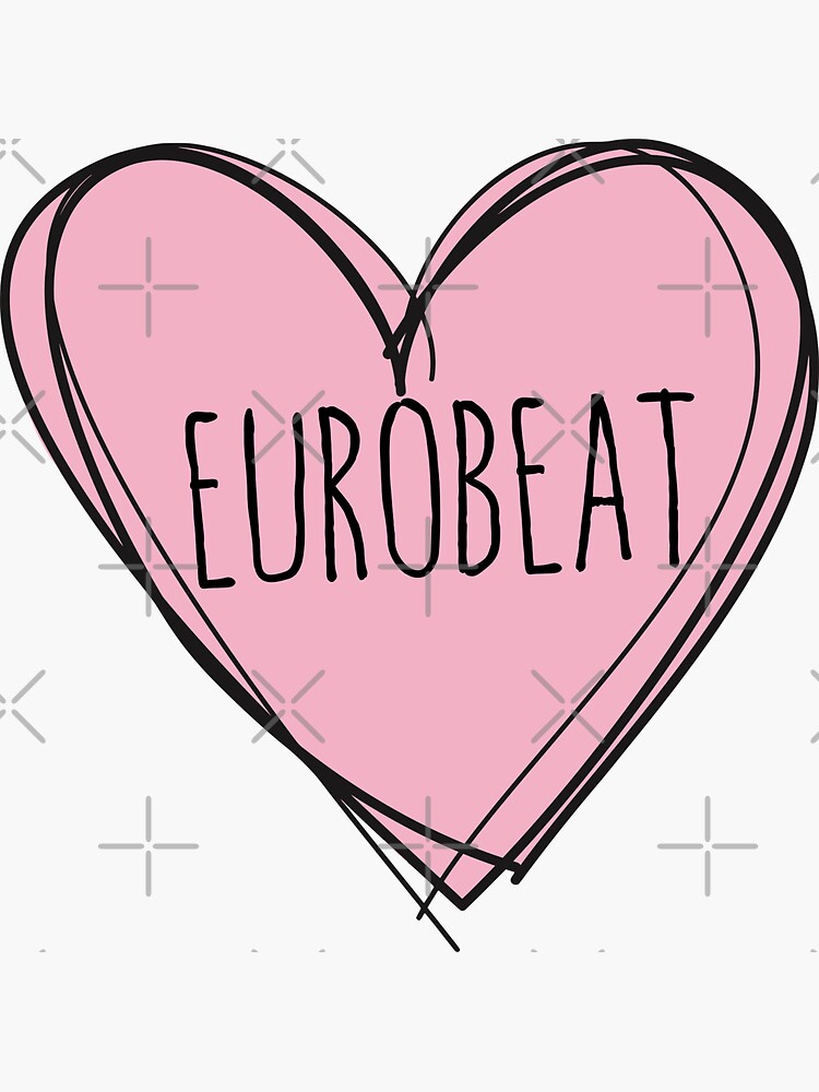 "Eurobeat" Sticker by behindurshades | Redbubble