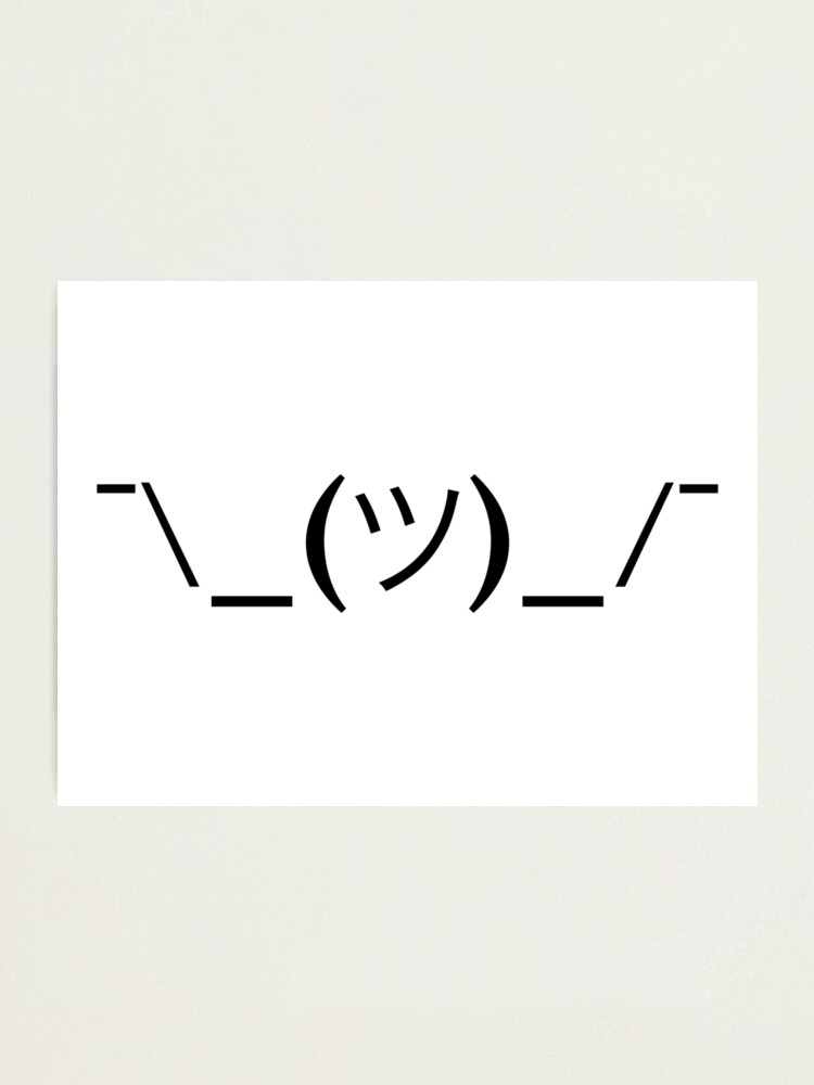 "*shrug* ASCII emoji" Photographic Print for Sale by fandemonium ...