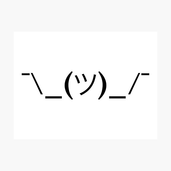 "*shrug* ASCII emoji" Photographic Print for Sale by fandemonium ...