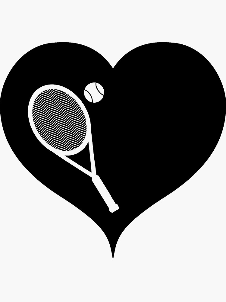"Tennis heart racket ball" Sticker for Sale by RetroFuchs | Redbubble