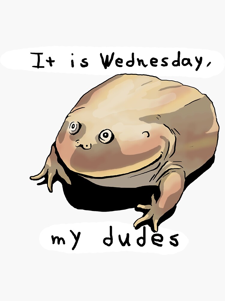 "Wednesday Frog" Sticker for Sale by Fluffysminion | Redbubble
