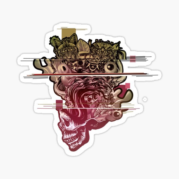 "Head Blown Skull Glitch" Sticker for Sale by fakeface | Redbubble
