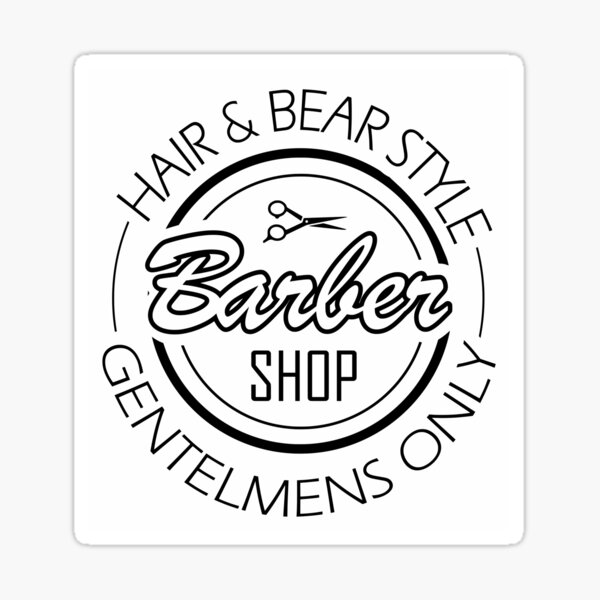 "barbershop logo" Sticker by lebarbu | Redbubble