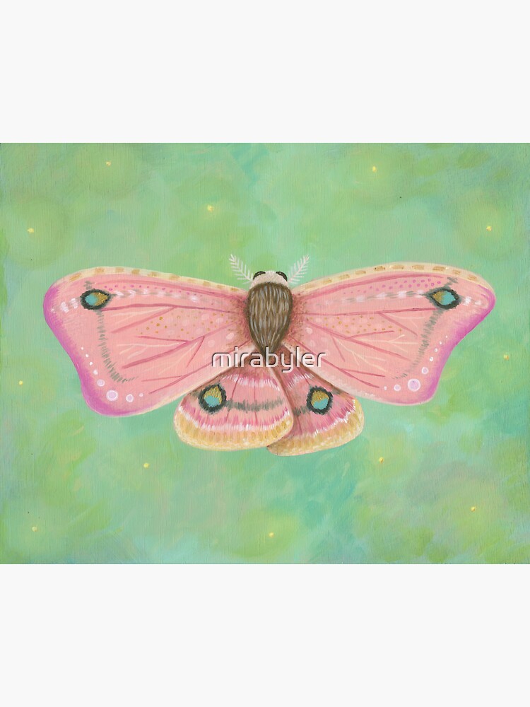 "Pink Silk Moth" Sticker for Sale by mirabyler | Redbubble
