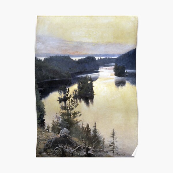 "Albert Edelfelt Kaukola Ridge at Sunset" Poster for Sale by pdgraphics ...