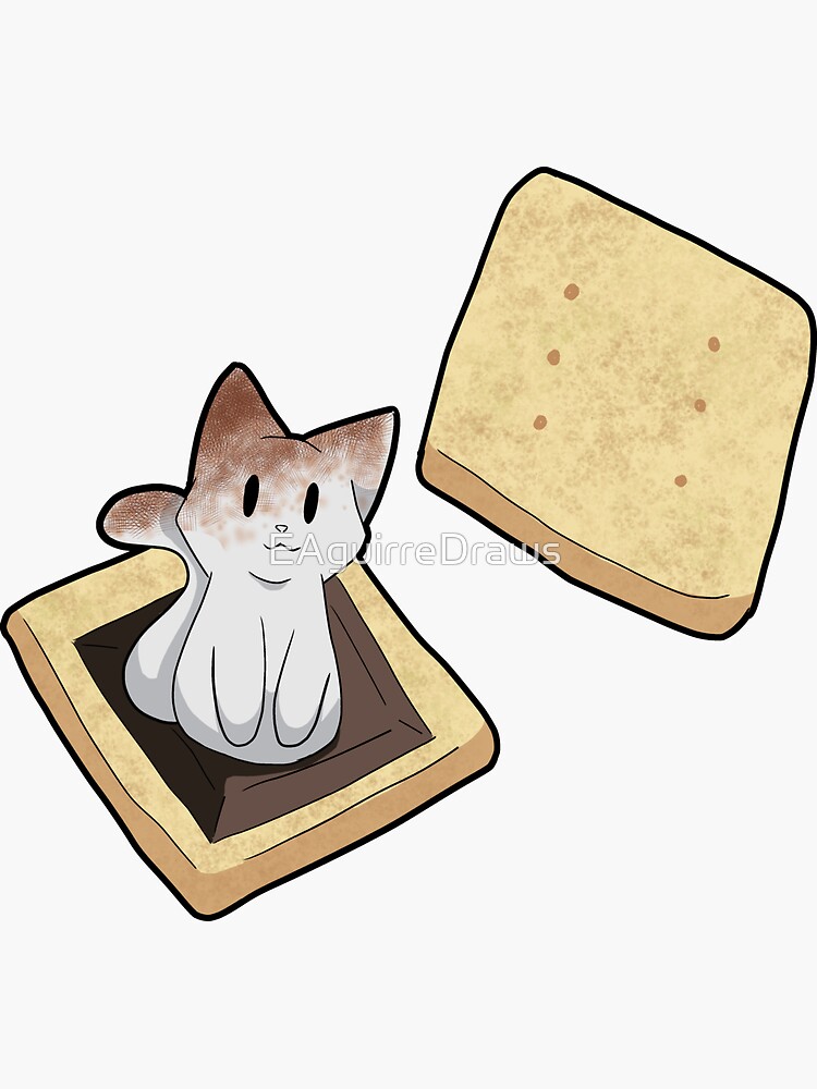 "Smore Cat" Sticker for Sale by EAguirreDraws | Redbubble