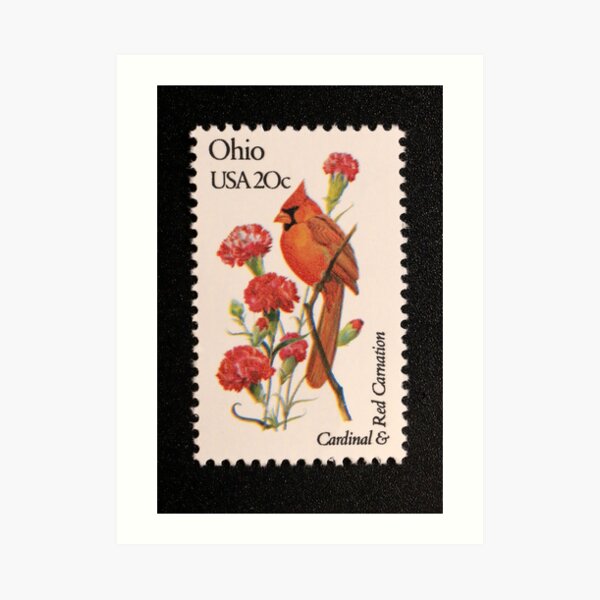 "1982 20c Ohio State Bird & Flower Postage Stamp" Art Print for Sale by ...
