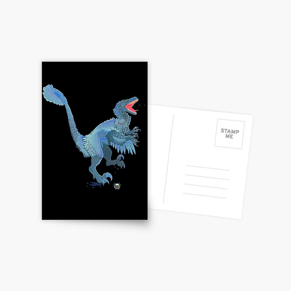 "Blue Feathered Raptor" Postcard by StressFreeThds | Redbubble