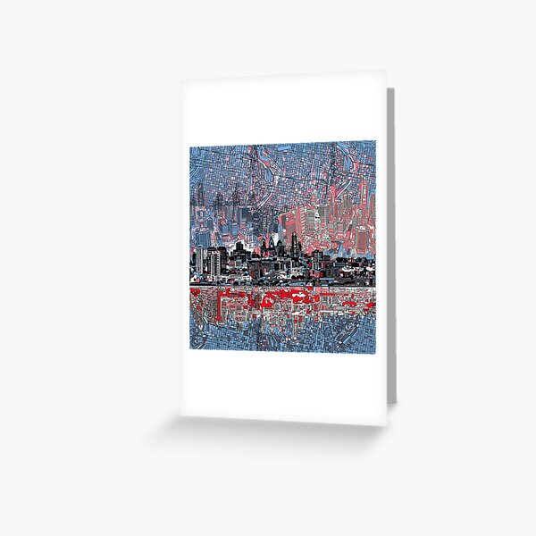 "philadelphia skyline 4" Greeting Card for Sale by BekimART | Redbubble