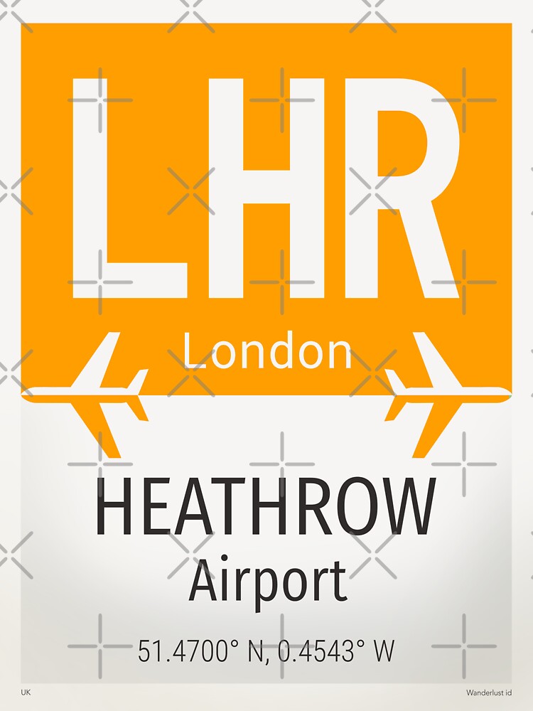 "LHR airport, orange" Sticker for Sale by Aviators | Redbubble