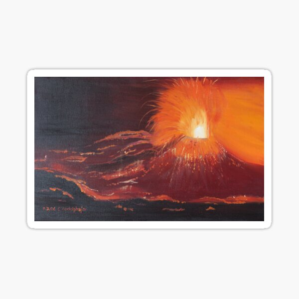 "Volcanic eruption" Sticker for Sale by Kunstgrafik | Redbubble