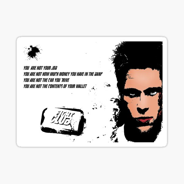 "Fight Club, Tyler Durden" Sticker for Sale by LenaDream | Redbubble
