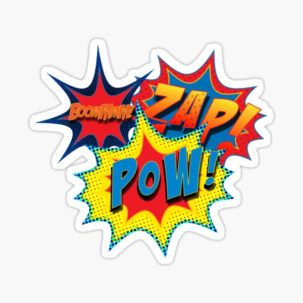 "Superhero boom, pow, zap design" Sticker for Sale by FinnDesigns ...