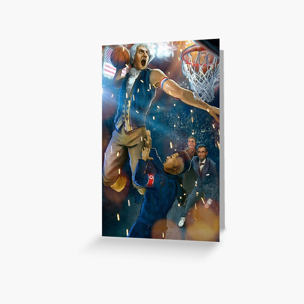 "George Washington dunking on Kim Jong Un" Greeting Card by ...