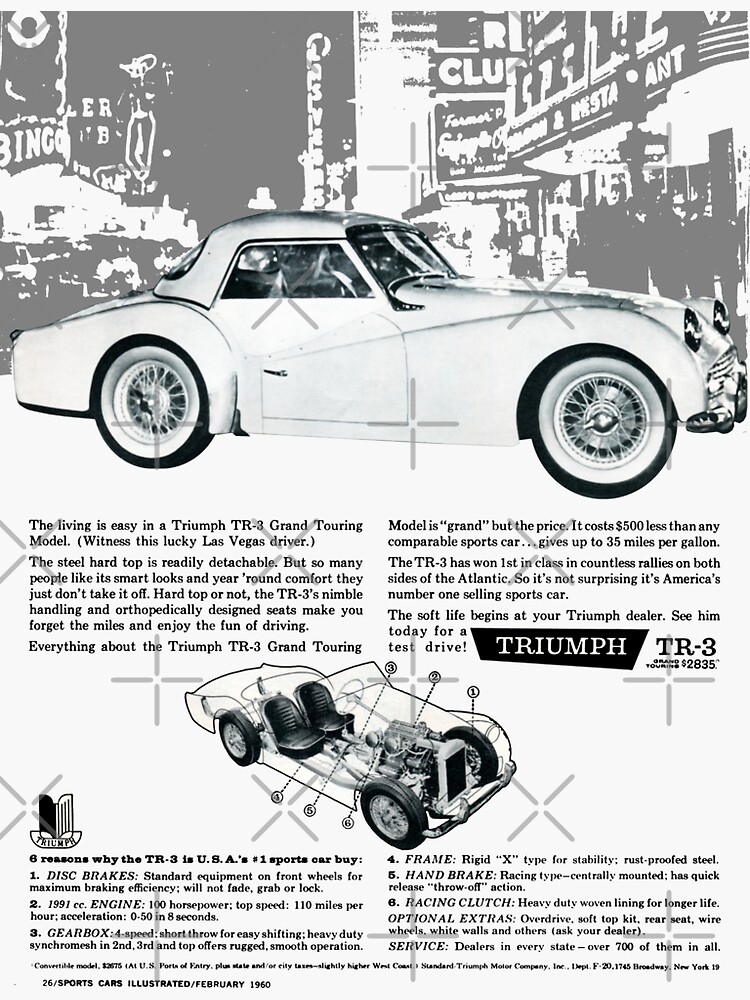 "TRIUMPH TR3" Sticker by ThrowbackMotors | Redbubble