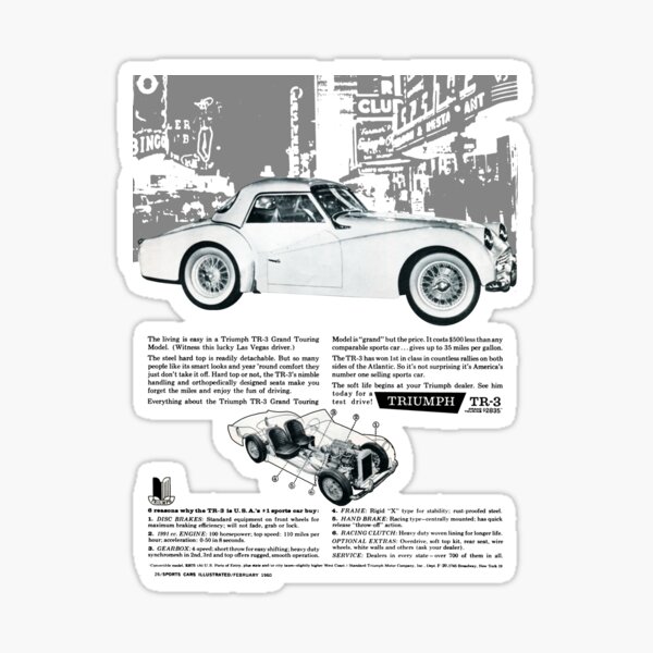 "TRIUMPH TR3" Sticker by ThrowbackMotors | Redbubble