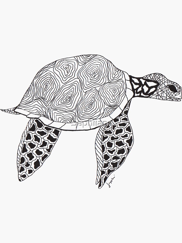 "Trippy Turtle" Sticker by Saphiiana | Redbubble