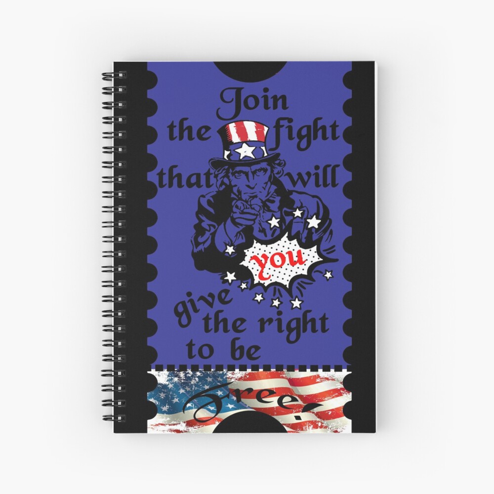 "Uncle Sam's Poster, Uncle Sam Quote. Uncle Sam gifts." Spiral Notebook ...