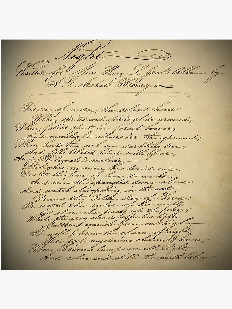 "Script handwritten poem" Poster by AnchorArt | Redbubble