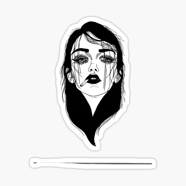 "cig girl " Sticker by AshCard | Redbubble