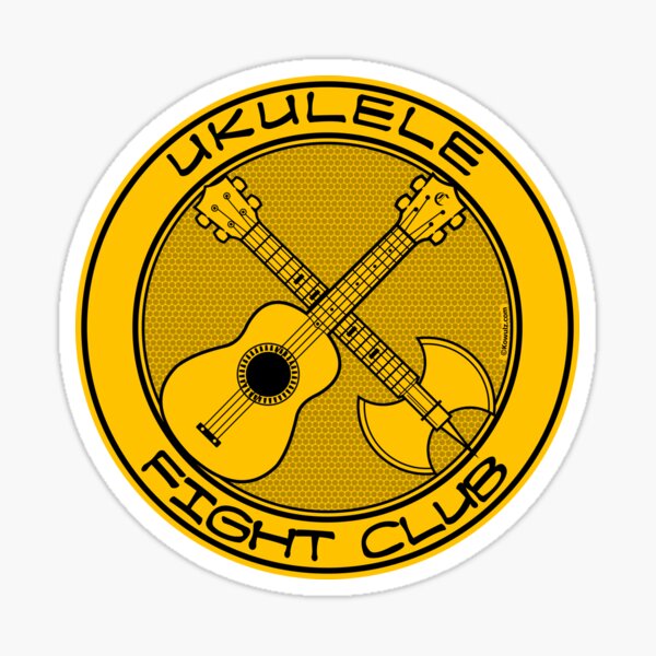 "Ukulele Fight Club! Grab your Axe!" Sticker for Sale by Kowulz | Redbubble
