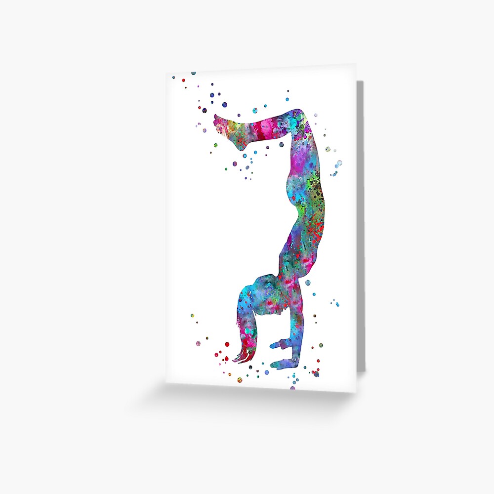 "Hand stand by woman, handstand" Greeting Card by Rosaliartbook | Redbubble