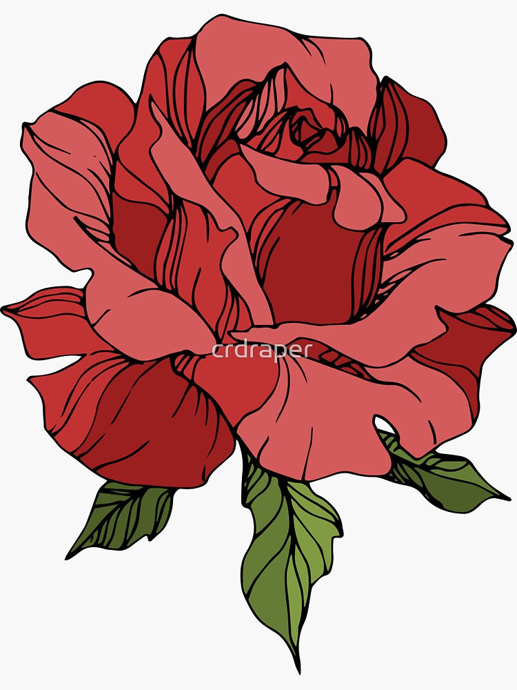 "Large Red Roses" Sticker for Sale by crdraper | Redbubble