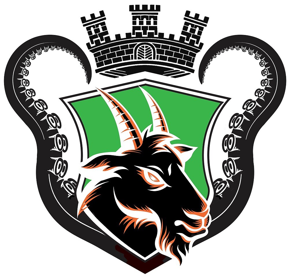 "Black Goat Octopus Castle Crest" by leonardostrange | Redbubble