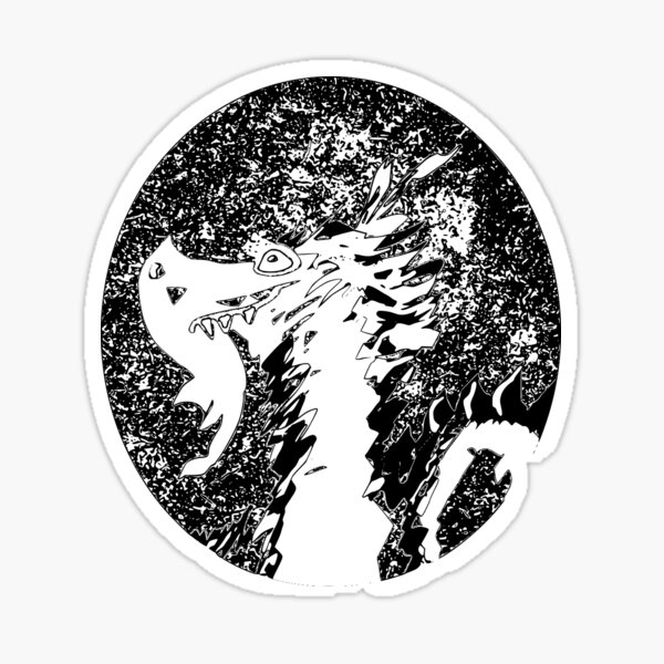 "Dragon black and white" Sticker for Sale by Jasardpu | Redbubble