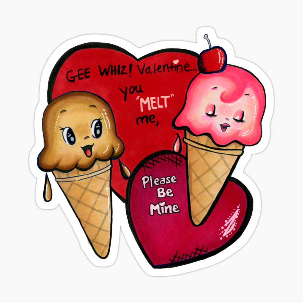 Vintage Ice Cream Valentines Day Cards Cute Valentines Day Card With