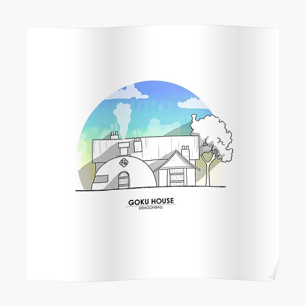 "Dragonball "Goku House" Architecture Illustration" Poster by michelle ...