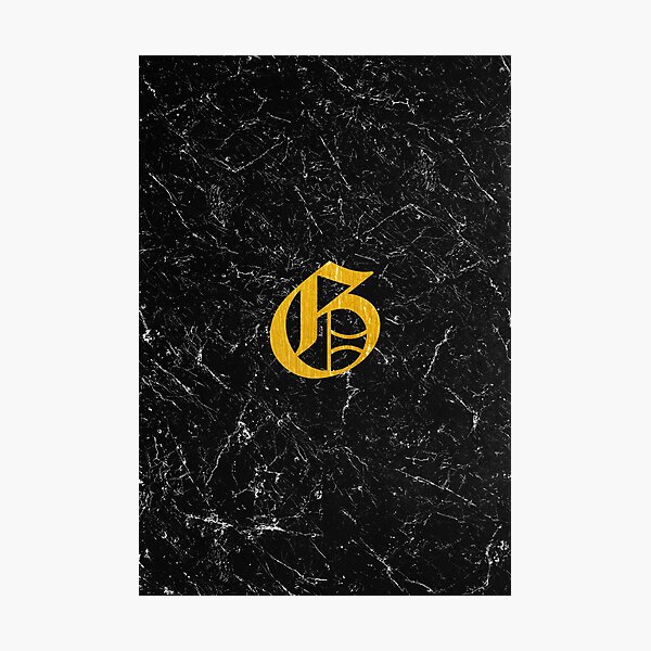 "Black Marble Gold G Monogram" Photographic Print by norulesjulez ...