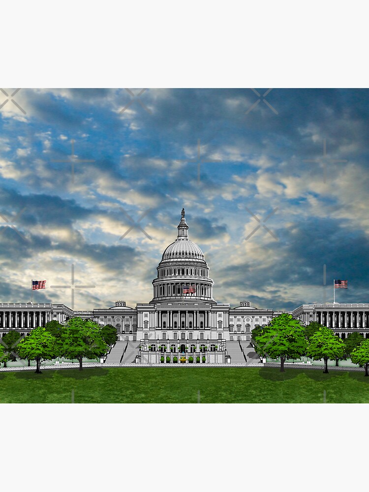 "United States Capitol Building" Sticker for Sale by oz10 | Redbubble