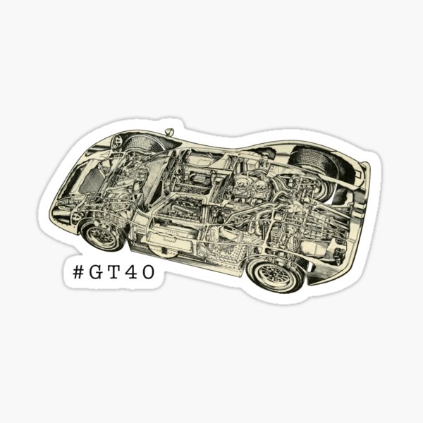 "1960s Automotive Perfection. The GT40" Sticker for Sale by taspaul ...