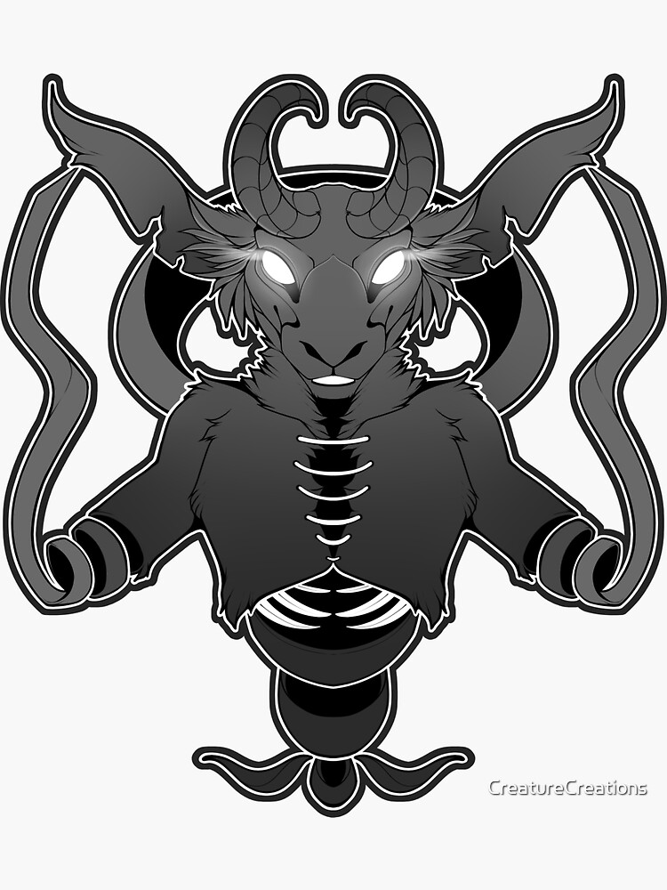 "Demonic Goat Creature" Sticker by CreatureCreations | Redbubble