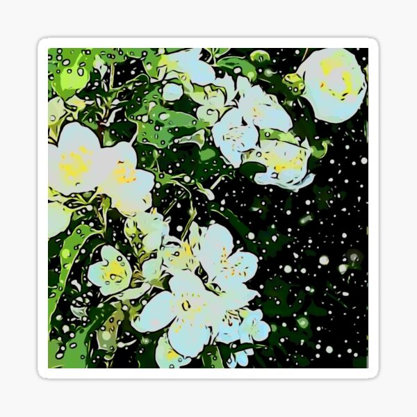 "Cartoon Jasmine flowers 1" Sticker by annatsts | Redbubble