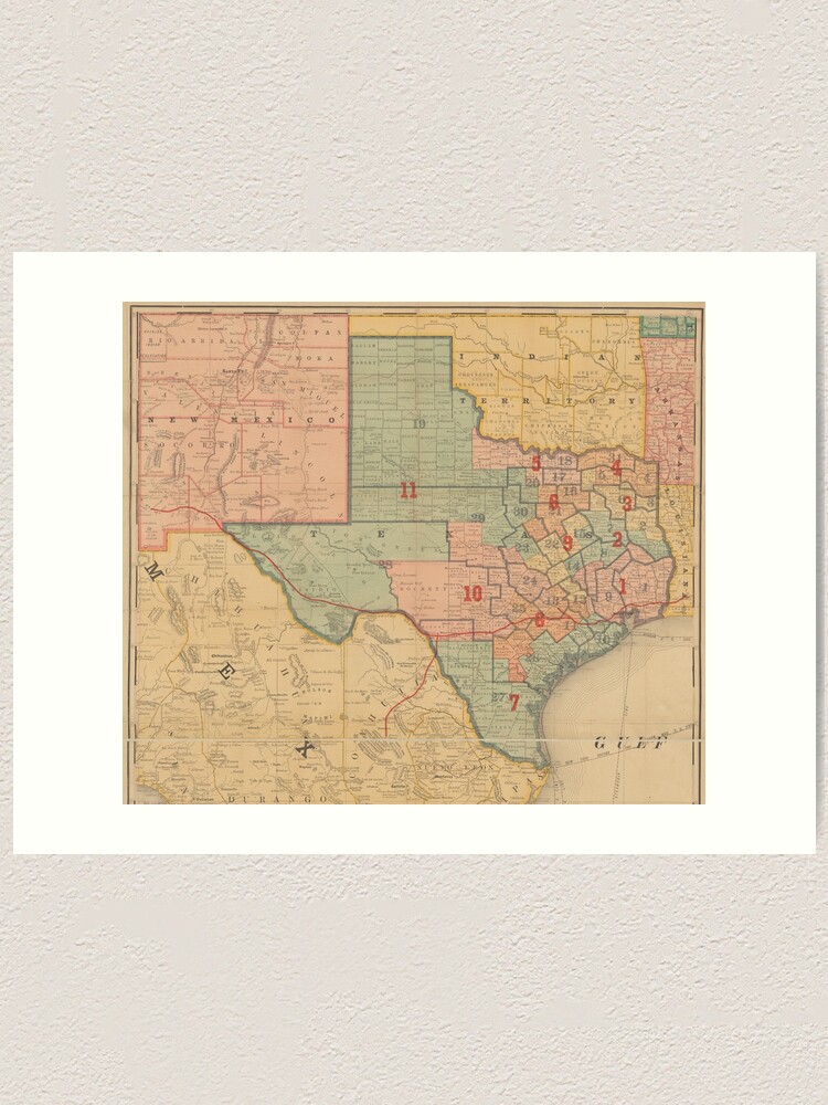 "Houston Post map of the great Southwest (1880)" Art Print for Sale by ...