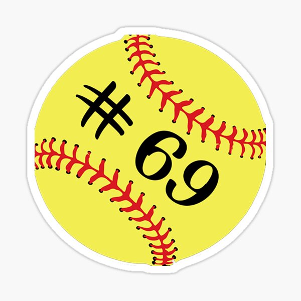 "Softball Player Jersey No 69 Back Number #69 Ball Sport Sticker Gift ...